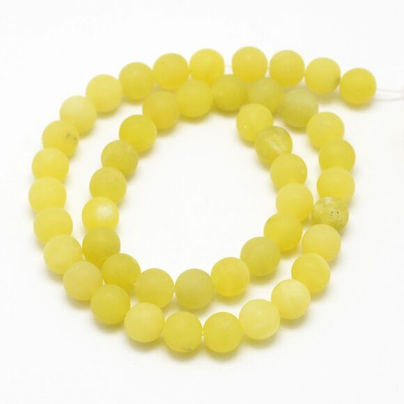 MerriSota Jewelry | Office | 8mm Frosted Lemon Jade Beadsone 2 Gemstone ...